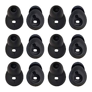 ALXCD Ear Tip for Gear Circle SM-R130, 6 Pair Medium Size Durable Silicone Replacement Ear Tip Earpads, Fit for Samsung Gear Circle Bluetooth Earphone SM-R130 [Black/Medium](6 Pair)
