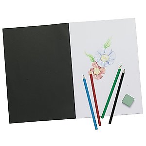 Tiger A4 Artist Sketch Book White Cartridge Paper Black Card Cover Art Pad by Tiger Stationery