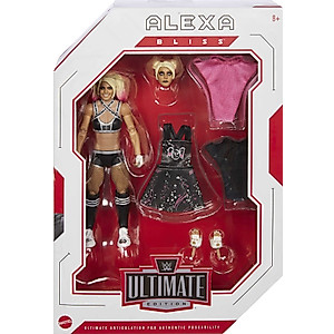 Mattel WWE Ultimate Edition Action Figure & Accessories Set, Alexa Bliss 6-inch Collectible with 30 Articulation Points, Swappable Pieces & Entrance Gear