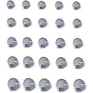 5x HEX NUT COVER CAP M4 TO M30 PROTECTION BOLT ROUND HEXAGON DOME GREY SCREW HEAD CAR PLASTIC (Diameter M12 / Hex 19mm)