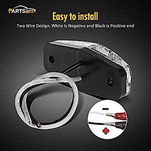 Partsam 8pcs 2.5" Oval Side Fender Marker Light Red/Amber Clear Lens Universal Surface Mount 2 LED Light, Truck Boat Trailer Sealed Mini Trailer Clearance Identification Lights(4 Red+4 Amber)