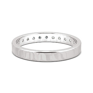 14K White Gold Moissanite by Charles & Colvard 2.2mm Round Wedding Band-size 7.5 0.64cttw DEW