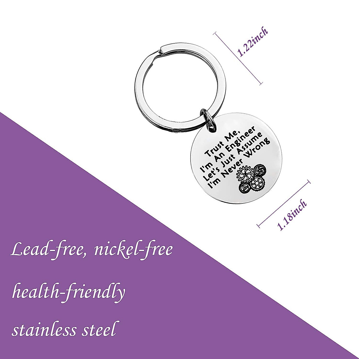 LQRI Engineer Gift Engineering Gift Trust Me I'm An Engineer Keychain Engineer Gift Retiring Gift Engineering Graduation Gift