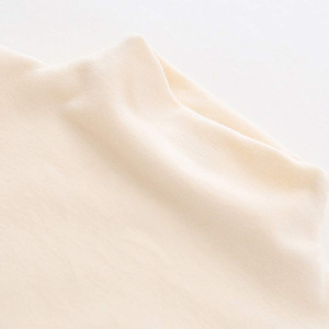 MODNTOGA Toddler Turtleneck Baby Girl Boy Long Sleeve Shirt Solid Color Mock Neck Shirt Knitwear Blouse Fall Winter Clothes (Cream-Coloured, 80(12-18Months))