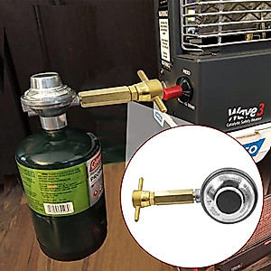 MENSI Update Version 1LB Propane Regulator for Grill with 3/8" Female Flare Adapter Convert to Throwaway Cylinder with 2" Long Shaft