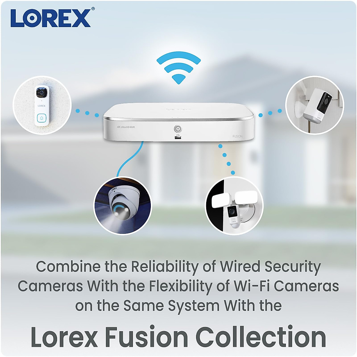 Lorex 2K WiFi Doorbell Camera, Home Surveillance Wired Video Doorbell, Outdoor Security Camera System Requires Existing 16-24VAC Doorbell Wiring, White