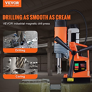 VEVOR Mag Drill Press, 1300W 1.57" Boring Diameter, 2922lbf Power Portable Magnetic Drill, 810 PRM, Electric Drilling Machine for Metal Surface, Industrial and Home Improvement