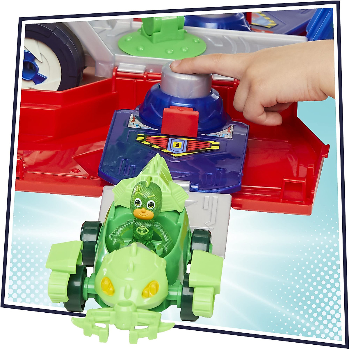 PJ Masks Toys PJ Launching Seeker Car Playset with Sounds, 2-in-1 Vehicle and Car Launcher, Preschool Toys for 3 Year Old Boys and Girls and Up