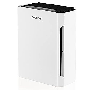 COSTWAY Air Purifier for Home, 1300 Sq Ft Coverage Odor Eliminator with True H13 HEPA Filter, Air Quality Sensor, 4 Speeds, 8H Timer & Child Lock, Quiet Air Cleaner for Smoke, Dust, Pet Dander, Hairs