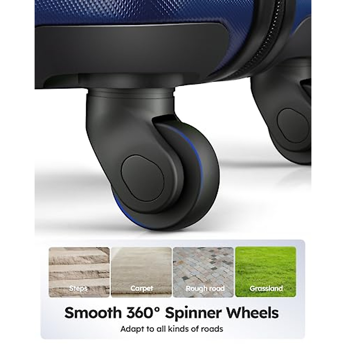 Luggage 3 Piece Sets Hard Shell Luggage Set Spinner Wheels, TSA Lock, 20 24 28 inch Travel Suitcase Sets, Dark Blue