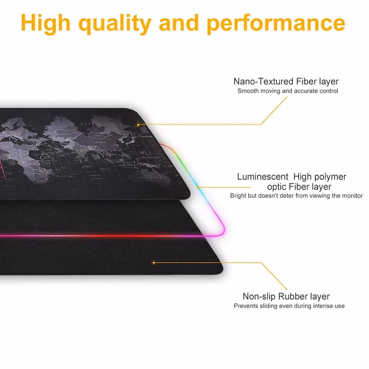 Blue Hexagon Geometric Pattern RGB LED Gaming Mouse Pad - Large Pad RGB Gaming Mat with Easy to Clean Waterproof Surface - Anti-Slip Rubber Base 11.81"x23.62"