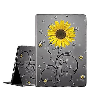 Case for New iPad Mini 6 2021 (6th Generation), Multi-Angle View Adjustable Stand Auto Wake/Slee for iPad Mini 6th Gen 8.3 Inch ,Yellow Gray Sunflower Bubble