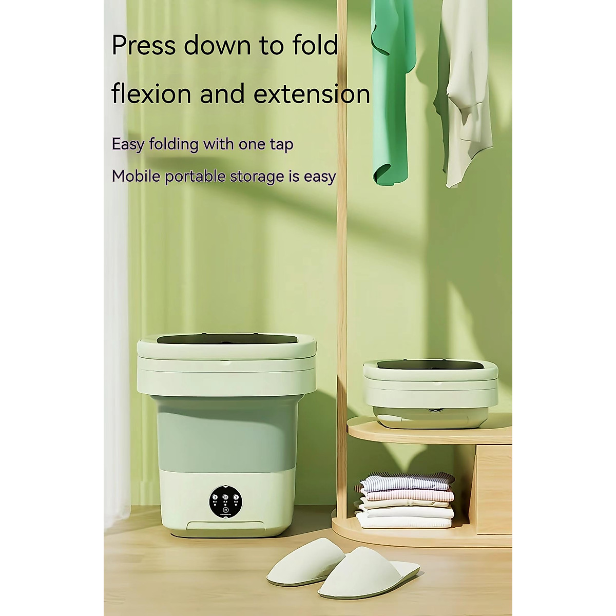 Portable washing machine, 8L large capacity mini washing machine, foldable, three intelligent modes for cleaning underwear and baby clothing, suitable for apartments, dormitories, and travel (Pink)