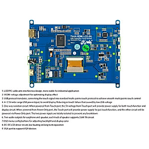 for Raspberry Pi 7inch HDMI LCD (H), 7" 1024x600 Capacitive Touch Screen IPS Display Monitor HDMI / VGA Port, for Raspberry Pi 4B/3B+/3B/2B/A+/Zero W/WH/ Jetson Nano/Banana Pi /Windows 10/8.1/8/7