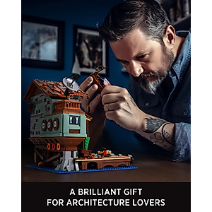 Nifeliz Fisherman's Wharf, Iconic Fisherman's Wharf Building Model Toy, Multi-Storey Wood Frame House Display Set for Adult Gift Giving (2,100 Mini Pieces)