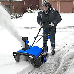 Safstar Snow Blower, 20-Inch 15-AMP Walk-Behind Snow Thrower W/LED Headlights & 180° Rotating Chute, 30FT Throwing Distance, 10" Depth Clearing Path, Electric Corded Snowblower for Driveway (Blue)