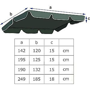 BTURYT Replacement Canopy for Swing Seat 2 Seater 3 Seater Swing Chair Canopy Replacement Cover Patio Swing Chair Cover, 600D Waterproof/UV Resistant