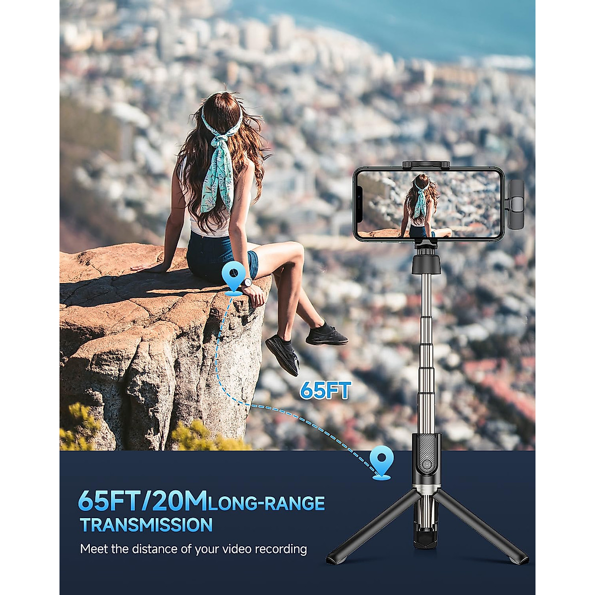 Professional Wireless Lavalier Microphone for iPhone iPad, Cordless Omnidirectional Clip Mic, Plug-Play Microphone for Interview Video Podcast Vlog YouTube