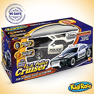 KidiRace Remote Control Police Car Toy with Lights and Sirens for Boys - Rechargeable Cop Car - Durable RC Police Car Toy for Kids 3 Years and Up