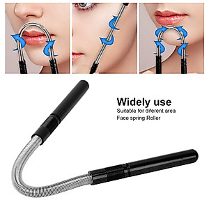 ZJchao Spring Facial Hair Remover, Stainless Steel Manual Hair Roller Epilator Beauty Spring Threading Tool for Removes Peach Fuzz, Chin, Cheek, Neck, Mustache (Black)