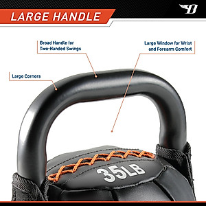 Bionic Body Soft Kettlebell with Handle for Weightlifting, Conditioning, Strength and core Training 35lb BBKB-35