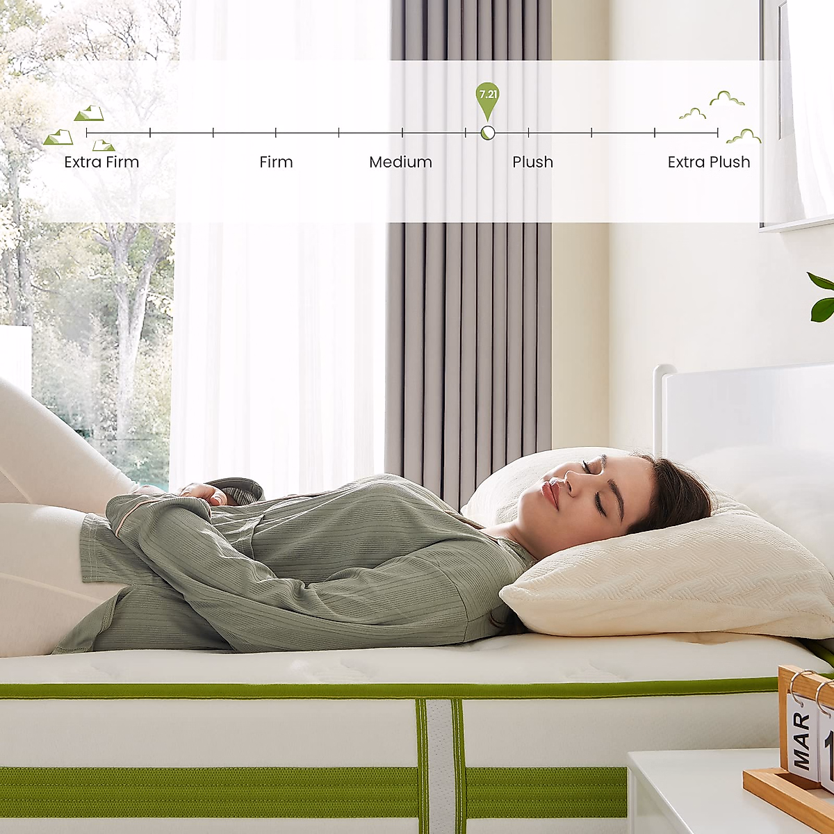 Dourxi Full Size Mattress 10 Inch, Hybrid Mattress Full with Cooling Gel Memory Foam and Pocket Spring, Organic Cotton Fabric Cover, Medium Firm Feel, 54 * 75 * 10 Inch