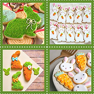 KAISHANE Easter Cookie Cutters Set - rabbit, Bunny, Carrot, rabbit face Shapes Biscuit Cutters 6 Pieces Stainless Steel