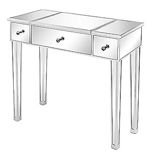 SDGH FCH Flip Glass Mirrored Makeup Table Dressing Table Dressers Study Table (80 x 38 x 76) cm(L x W x H)