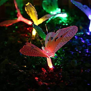 Berocia 20 LED Butterfly String Lights with Remote USB Plug in Outdoor Waterproof Twinkle Fairy Lights 8 Modes for Camping Indoor Bedroom Home Garden Party Decor Xmas Tree Porch Patio Night Light