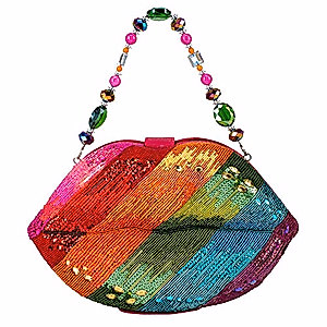 Mary Frances Womens Mary Frances Rainbow Kisses Top Handle handbag, Multi, One Size US