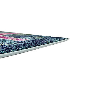 Unique Loom Positano Collection Coastal Modern Bright Colors Starfish Navy Blue Area Rug (8' x 10')