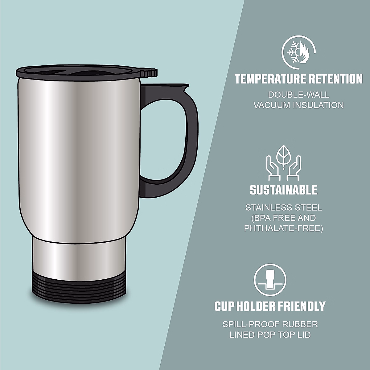 Buenos Aires Argentina Gifts and Souvenirs - Travel Mug with Handle and Lid - Buenos Aires Graduation Unique Drinkware - 14oz Travel Mug Steel - Best South America Long Distance Gifts & Student Gifts