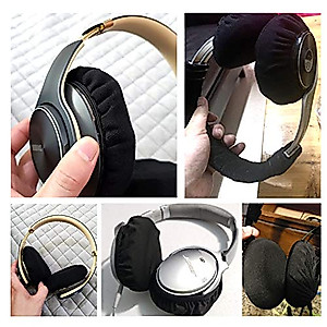 HONBAY 2Pairs Stretchable and Washable Headphone Covers Earcup Protectors Headset Earpad Cloth Cover for Gym Training Aviation Racing Gaming Headsets