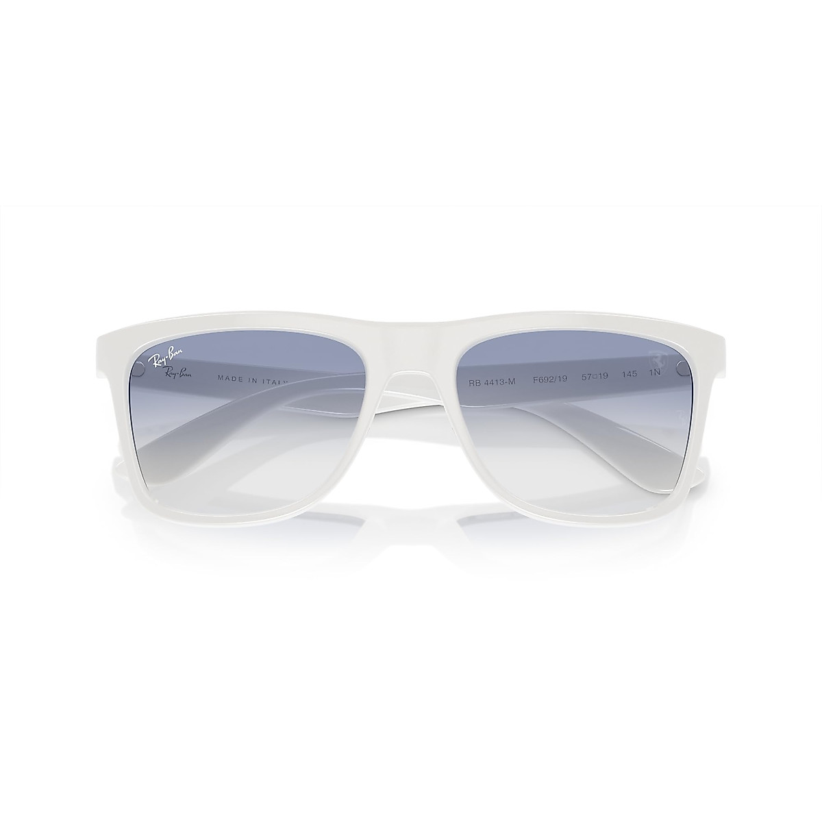 Ray-Ban RB4413M Square Sunglasses, White/Clear Gradient Light Blue, 57 mm