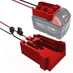 Power Wheel Adapter with Fuse & Switch, Secure Battery Adapter for Milwaukee 18V Lithium Battery with 12 Gauge Wire, Good Power Convertor for DIY Ride On Truck, Robotics, RC Toys and Work Lights