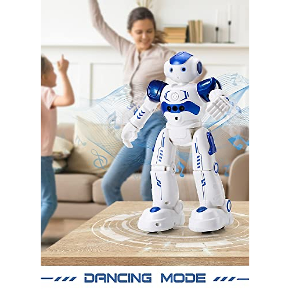 KingsDragon RC Robot Toys for Kids, Gesture & Sensing Programmable Remote Control Smart Robot for Age 3 4 5 6 7 8 Year Old Boys Girls Birthday Gift Present