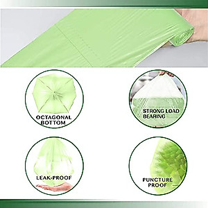 iDemaya Medium Compostable Trash Bags, Biodegradable 8 Gallon Garbage Bags, Recycling Degradable Unscented Rubbish Bags for Kitchen Bathroom Office Car Pet Wastebasket, (4 Rolls / 100 Count, Green)