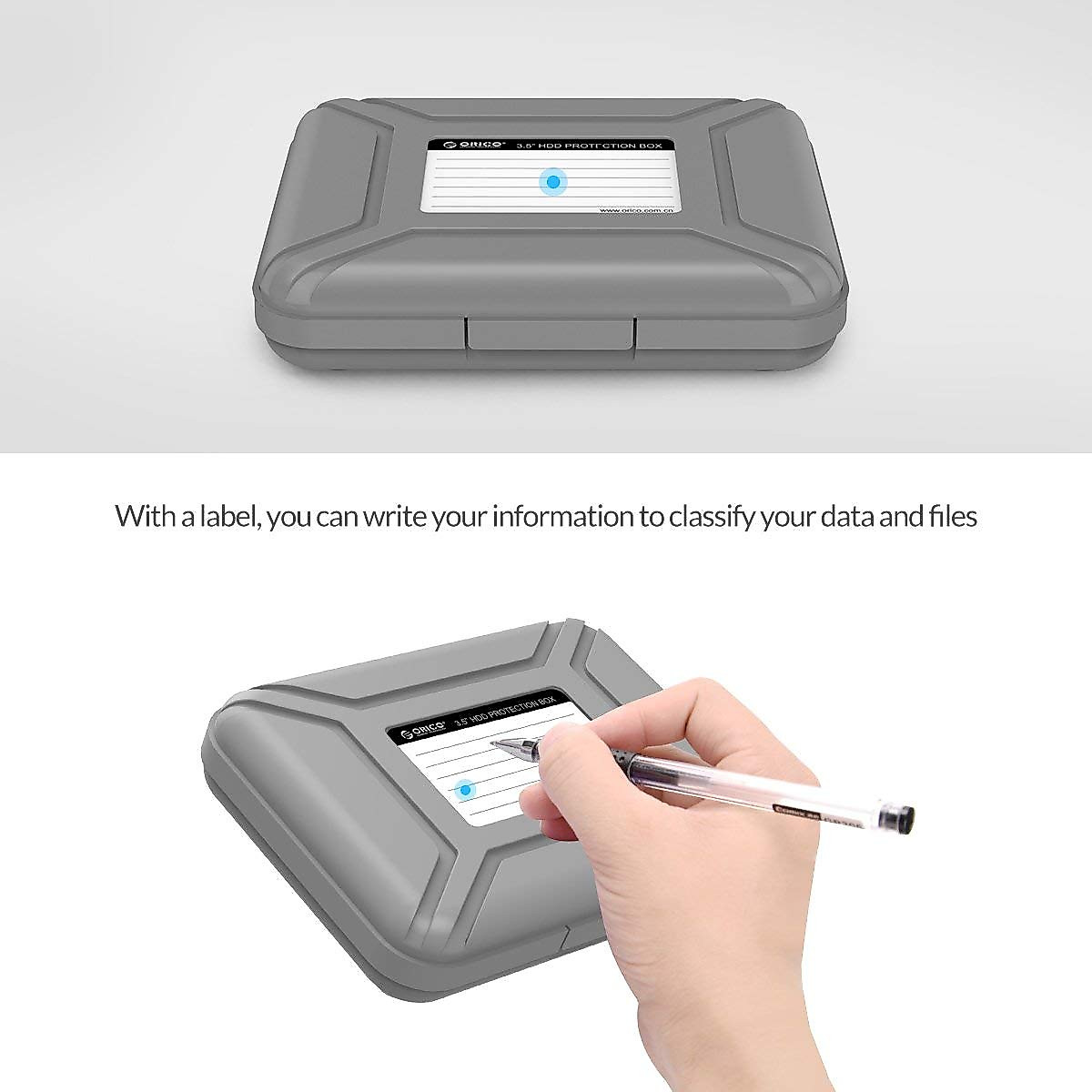 ORICO Hard Drive Case for 3.5 Inch HDD/SSD 5 Packs Portable Hard Drive Carrying Protective Storage Box Anti-Static and Shockproof -PHX5S