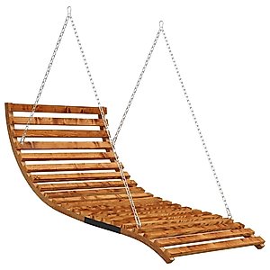 vidaXL Swing Bed, Patio Swing Chair, Hanging Daybed, Outdoor Swing Seat for Patio Garden Backyard Balcony Porch Lawn Deck, Solid Bent Wood
