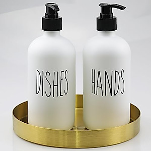 Yakison Brushed Metal Decorative Tray, for Coffee Table Living Room Kitchen Countertop Nightstand Centerpiece Bathroom Decorations, Gold Round Serving Platter Perfume Candle (Brass 7.8 inch)