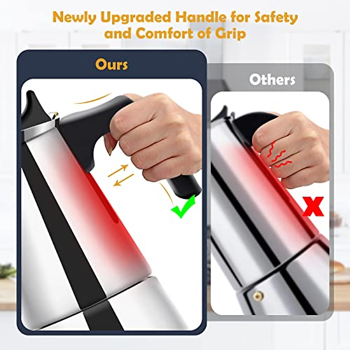 Italian coffee maker moka pot：espresso maker Stovetop Espresso Maker, Stainless Steel Moka Pot Percolator Coffee Pot Expresso coffee Brewer Classic Coffee Maker for Home & Camping, 4 Cup / 6.7oz