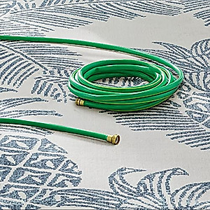 Tommy Bahama Malibu Pineapple Coastal Indoor/Outdoor Area Rug, Ivory/Navy, 5'3"x7'3"