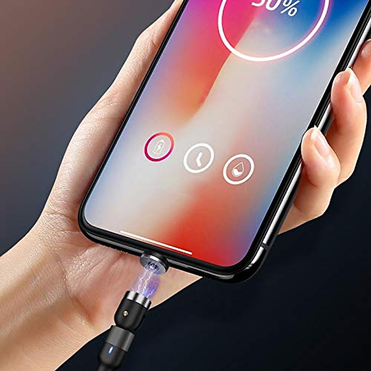 BoxWave Cable Compatible with Honor Magic - MagnetoSnap AllCharge Cable, Magnet Charging Cable USB Type-C Micro USB for Honor Magic - Jet Black