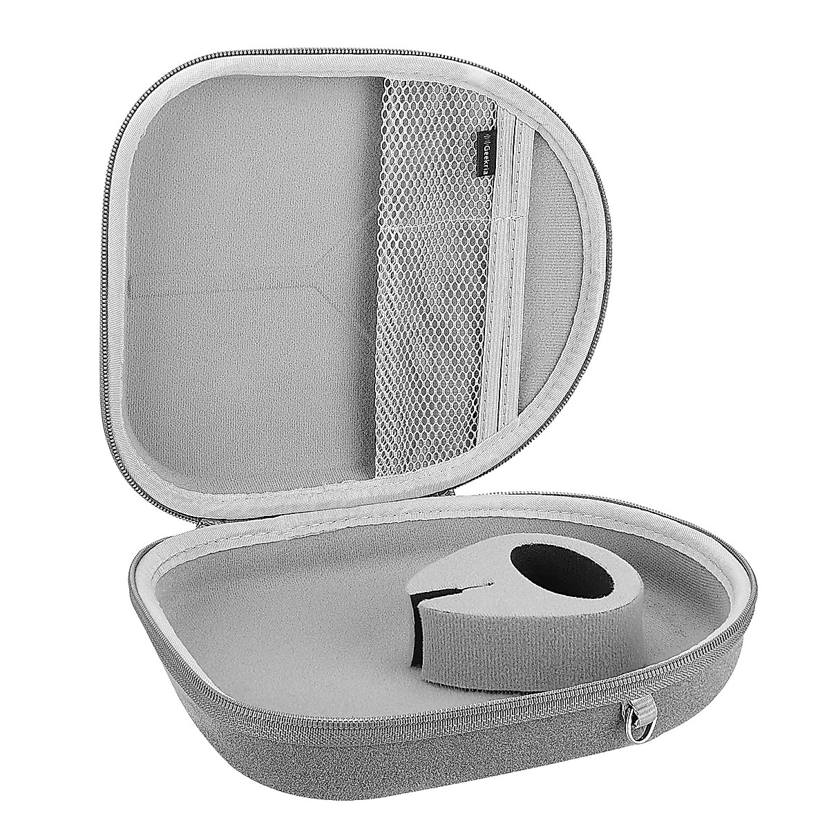 Geekria Shield Headphones Case Compatible with Sony WH-1000XM5, WH-1000XM4, WH-XB920N, WH-XB900N, WH-XB910N Case, Replacement Hard Shell Travel Carrying Bag with Cable Storage (Microfiber Grey)