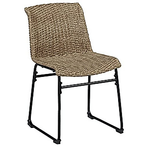 Signature Design by Ashley Outdoor Amaris Resin Wicker Patio Chair, 2 Count, Brown