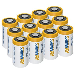 CR123A 3V Lithium Battery 12 Pack, CR123 Lithium Battery, 3 Volt 123A Lithium Batteries, 10 Years Shelf Life Long-Lasting 123 Lithium Batteries for Home Safety Security Devices, Camera, Flashlight