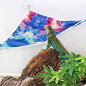 Reptile Hammock Swing Hanging Bed, Lizards Hammocks, Bearded Dragon Lounger, Terrarium with Suction Cups Habitat Decor Hammock for Climbing Chameleon Hermit Crab Lizards Birds Gecko