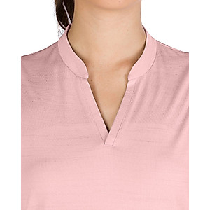 Three Sixty Six Women’s Collarless Golf Polo Shirt - Dry Fit, Breathable, Compression Golf Tops Coral Pink