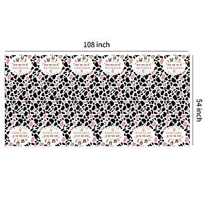 Xigejob Western Cowgirl Baby Shower Tablecloth Decorations, Disposable Little Cowgirl Baby Girl Table Decorations Table Cover, Wild West Rodeo Baby Shower Supplies Table Cloth - 3 Pack (54in x 108in)
