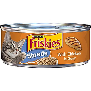 Purina Friskies Gravy Wet Cat Food, Shreds With Chicken - (24) 5.5 oz. Cans